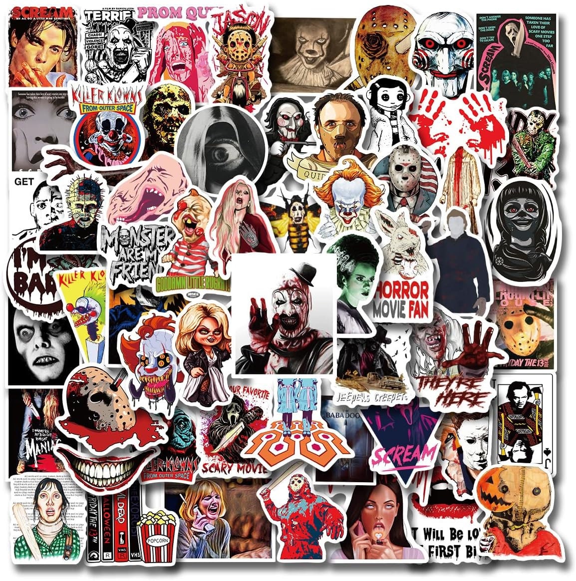 Horror Movie Stickers, Thriller Stickers, Halloween Stickers - Etsy