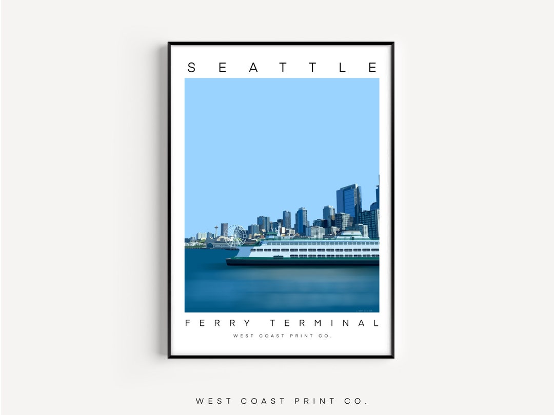 Seattle Art, Washington State Ferries, Art Print, Washington State ...