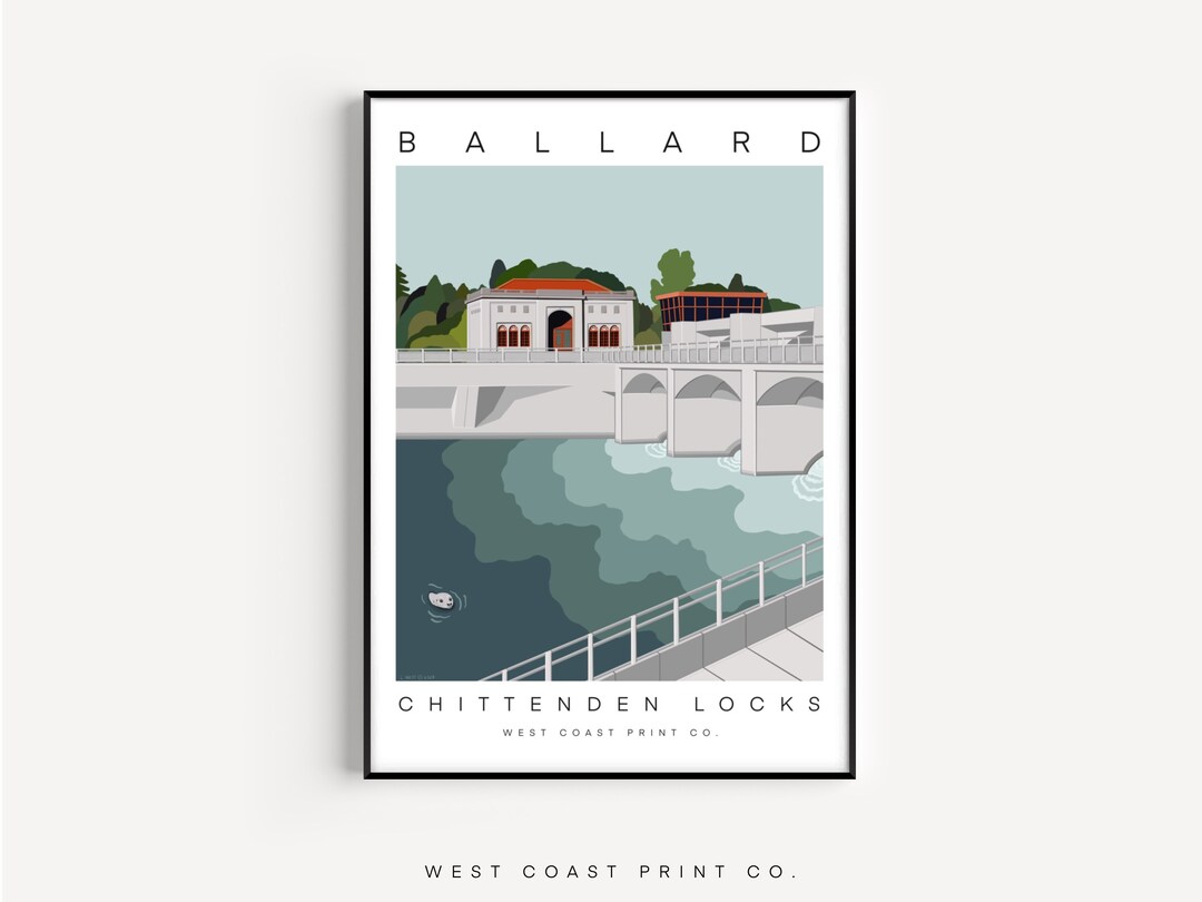 Seattle, Ballard Locks, Ballard, Art Print, Seattle Washington, Seattle ...