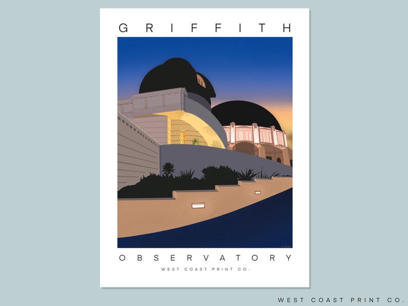 Griffith Observatory Los Angeles Art Print: California Travel Poster - Etsy
