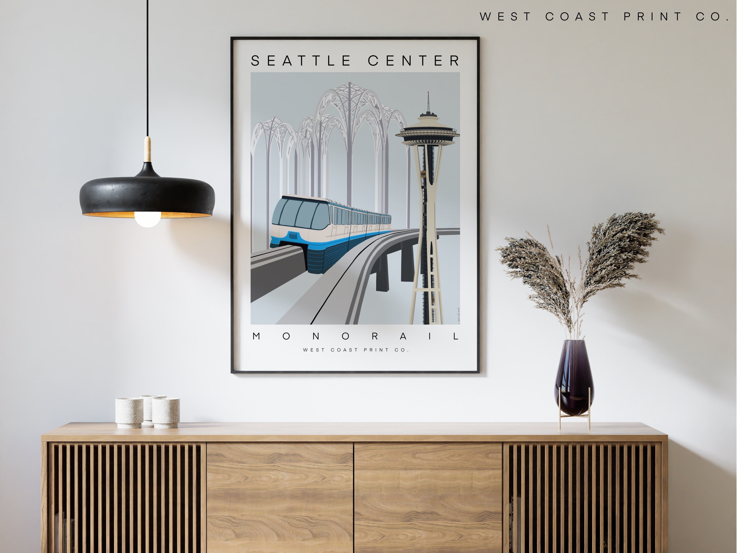 Seattle Art, Space Needle, Monorail, Art Print, Washington State Art ...