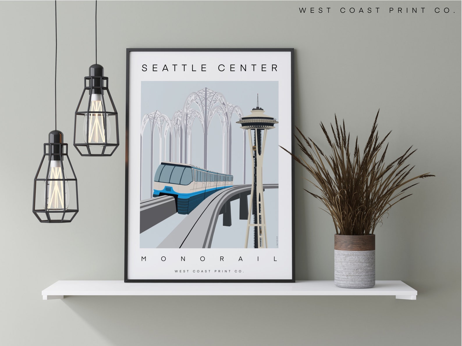 Seattle Art, Space Needle, Monorail, Art Print, Washington State Art ...