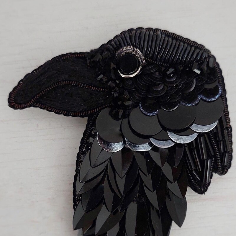 Raven Brooch - Etsy