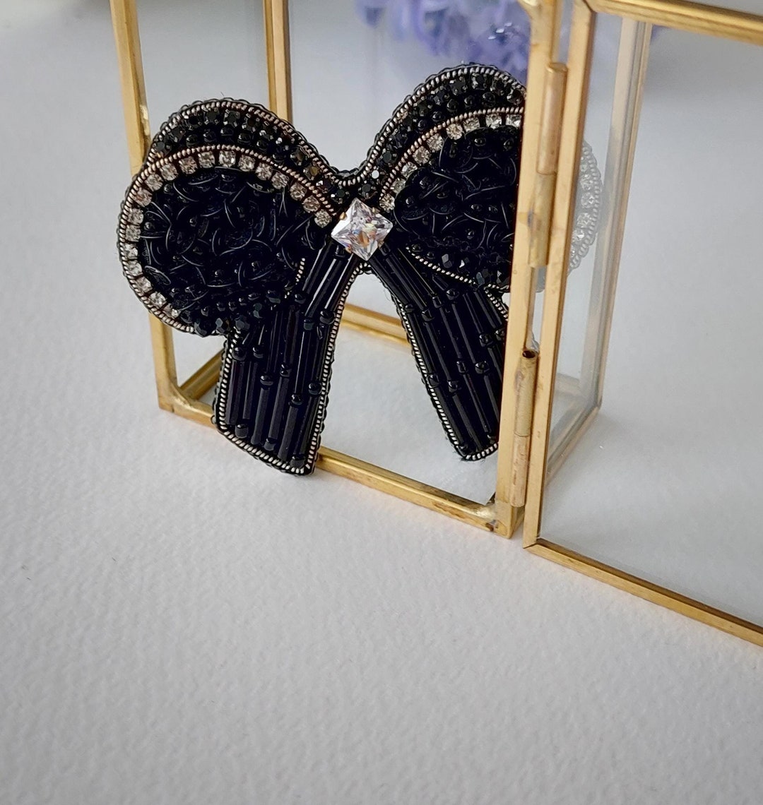 Handmade Black Bow Brooch - Elegant and Stylish Accessory. Shipping ...