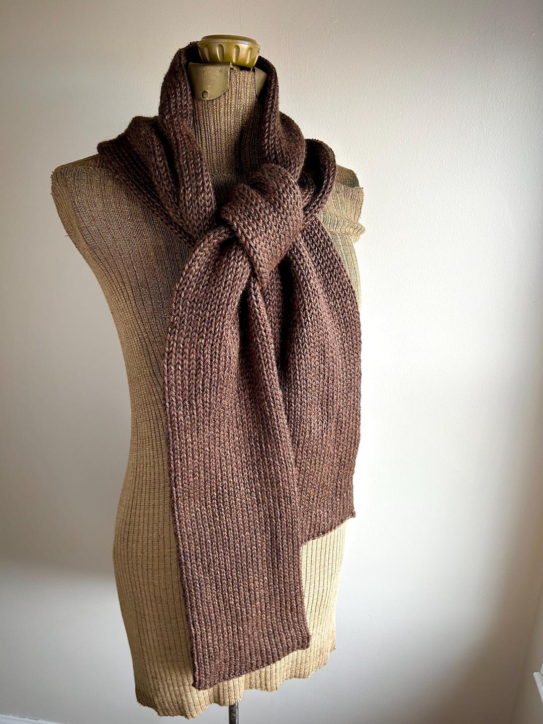 Double Knit Scarf in Sequoia Brown - Etsy