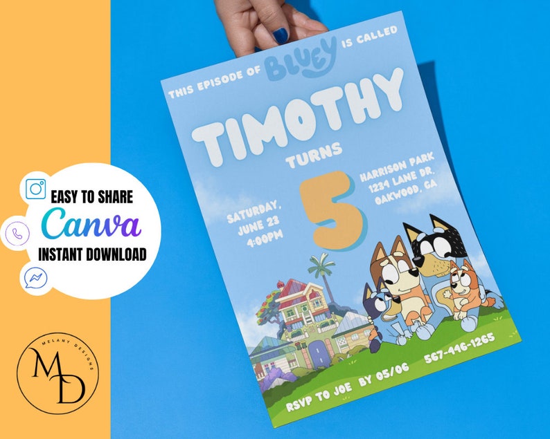 Invitación de cumpleaños de BLUEY, invitación en video de CUMPLEAÑOS DE ...