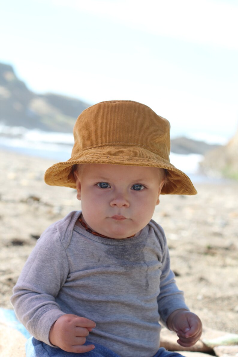 Mustard Corduroy Baby Fedora Sun Hat for Boys and Girls | Etsy