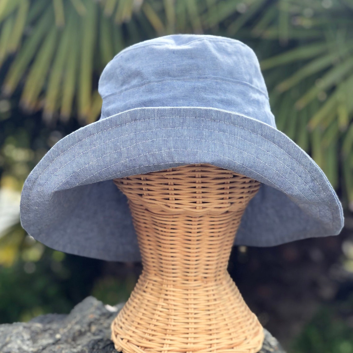 Linen Sun Hat, Casual Beach Style, Gift for Beach Mom, Adjustable Fit ...