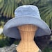 Linen Sun Hat, Casual Beach Style, Gift for Beach Mom, Adjustable Fit ...