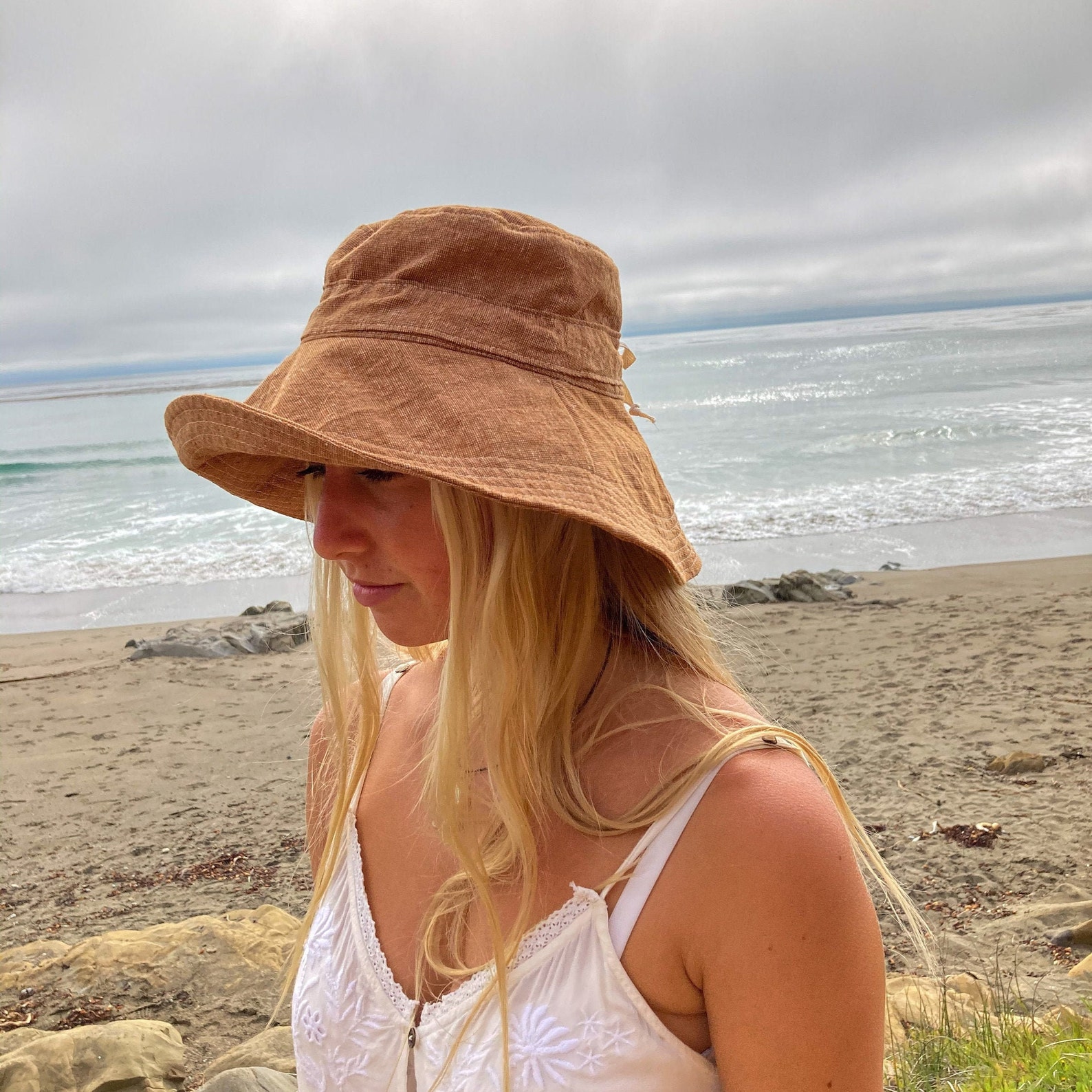 Wide Brim Sun Hat Linen Womens Hat Vacation Hat Adjustable - Etsy
