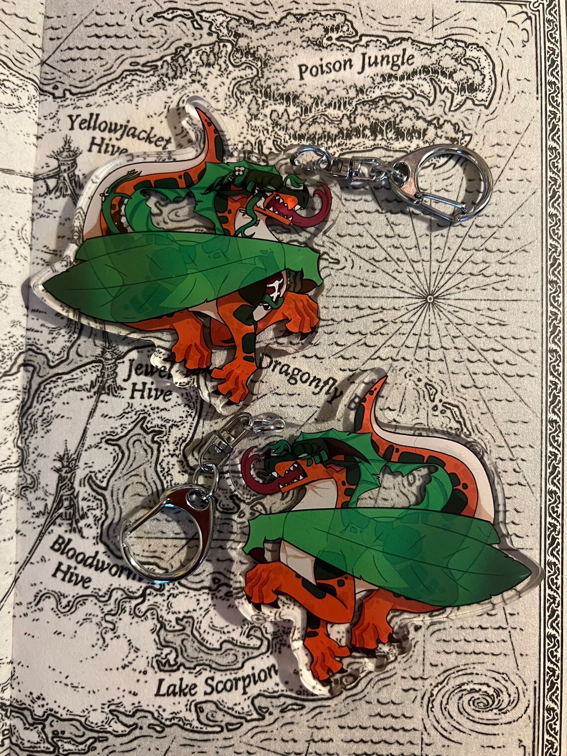 WOF Lizard/freedom Double Sided Keychain - Etsy