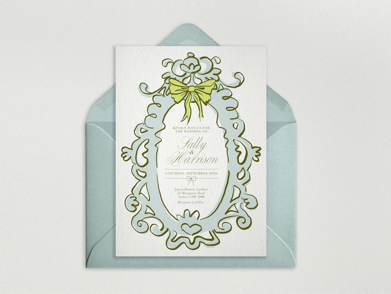 Vintage Coquette Bow Wedding Invitation Template | Elegant, Unique ...