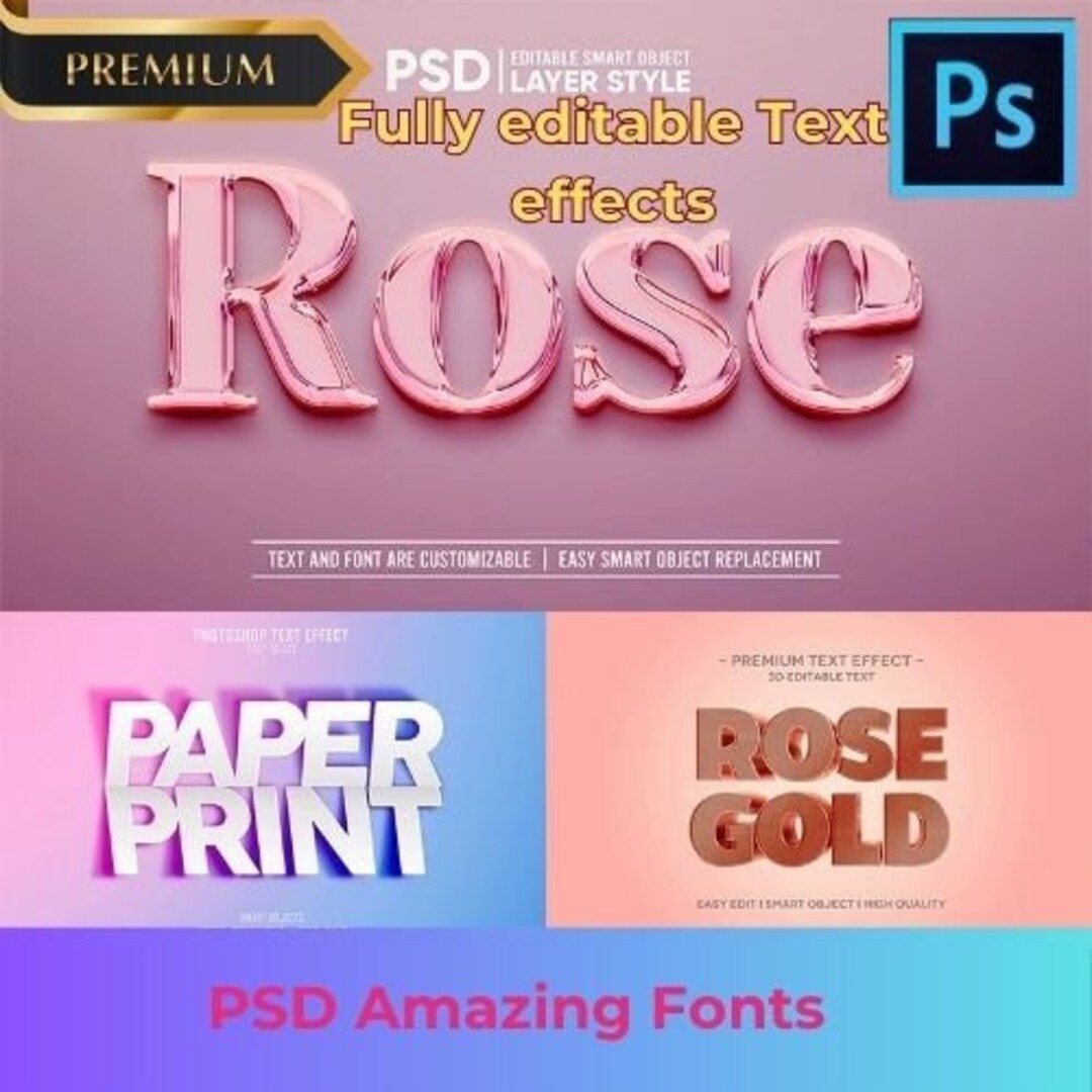 Premium PSD Text Effects Editable Customizable Psd Fonts Photoshop Text ...