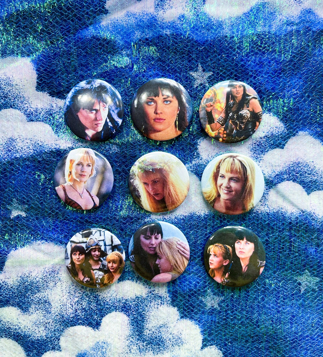 XENA WARRIOR PRINCESS Pin Button Lucy Lawless Gabrielle Rene Oconnor ...