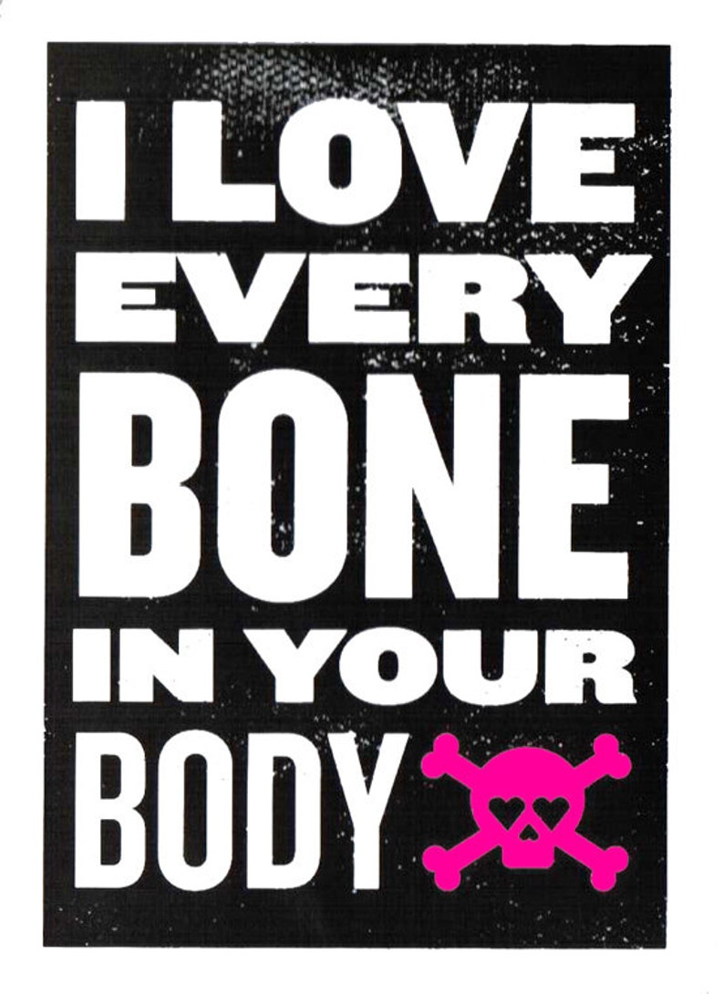 I Love Every Bone in Your Body BON-01 Black White Hot Pink - Etsy