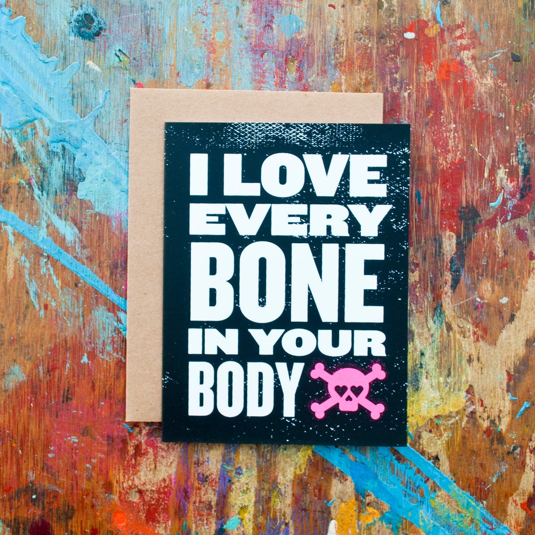 I Love Every Bone in Your Body BON-01 Black White Hot Pink - Etsy