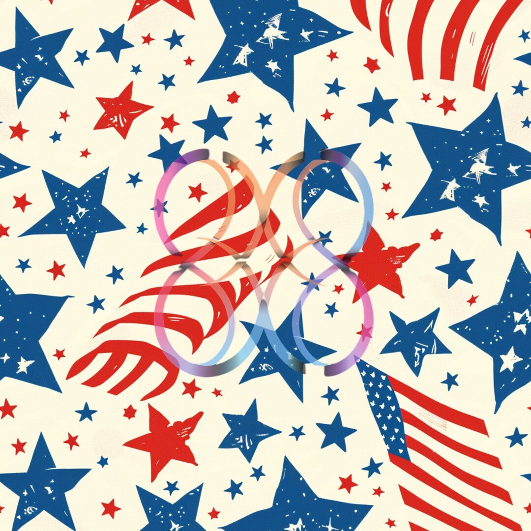 4th of July Seamless Pattern ,digital Pattern Are Perfect for Printing ...