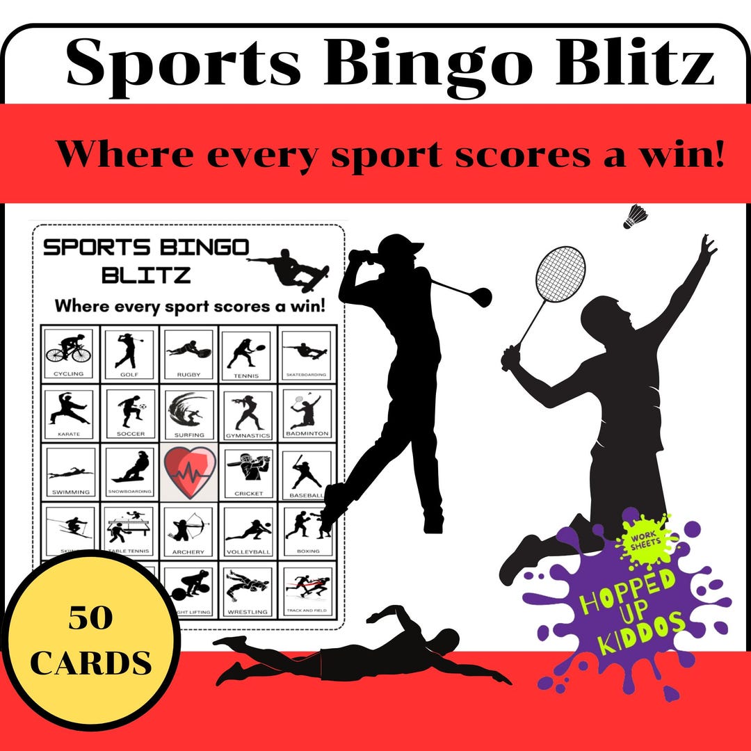 Sports Shadow Bingo Game: Kids Educational Activity (printable PDF) - Etsy
