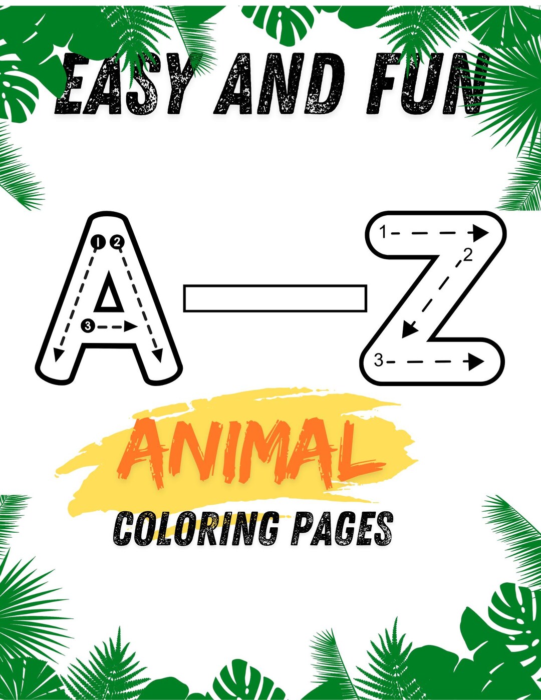 Alphabet Atoz Cute Animals Category Coloring for Kids. A-Z Animal ...