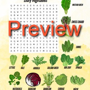 Vegetable Word Search Puzzle Book for Kids | 17 Fun Pages + Answer Key ...