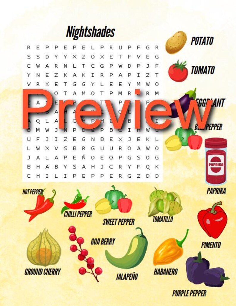 Vegetable Word Search Puzzle Book for Kids | 17 Fun Pages + Answer Key ...