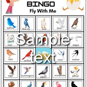 Birds Bingo Game Printable - 50 Cards | Fun Learning for Kids | Bird ...