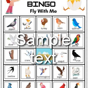 Birds Bingo Game Printable - 50 Cards | Fun Learning for Kids | Bird ...