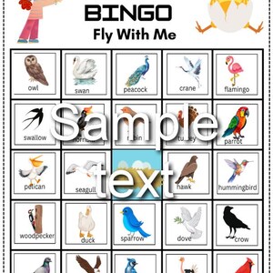 Birds Bingo Game Printable - 50 Cards | Fun Learning for Kids | Bird ...