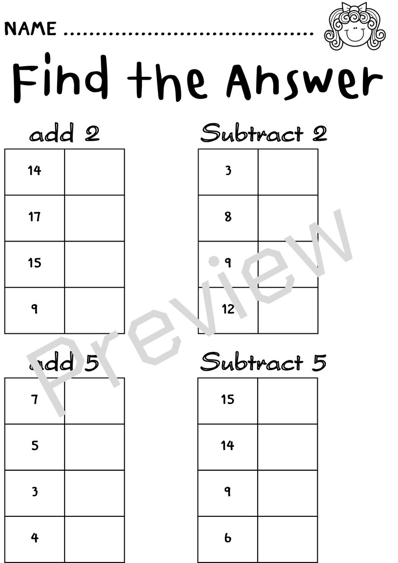 First Grade Addition and Subtraction Worksheets - Etsy