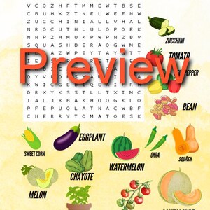 Vegetable Word Search Puzzle Book for Kids | 17 Fun Pages + Answer Key ...