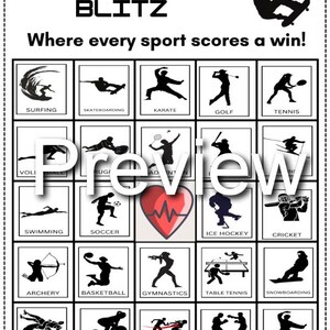 Sports Bingo Shadow Game | 24 Sport Silhouettes for Kids | Fun ...