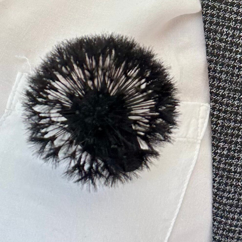 Dandelion Brooch, Brooch With Magnetic Clasp, Brooch Black, Silk Brooch ...