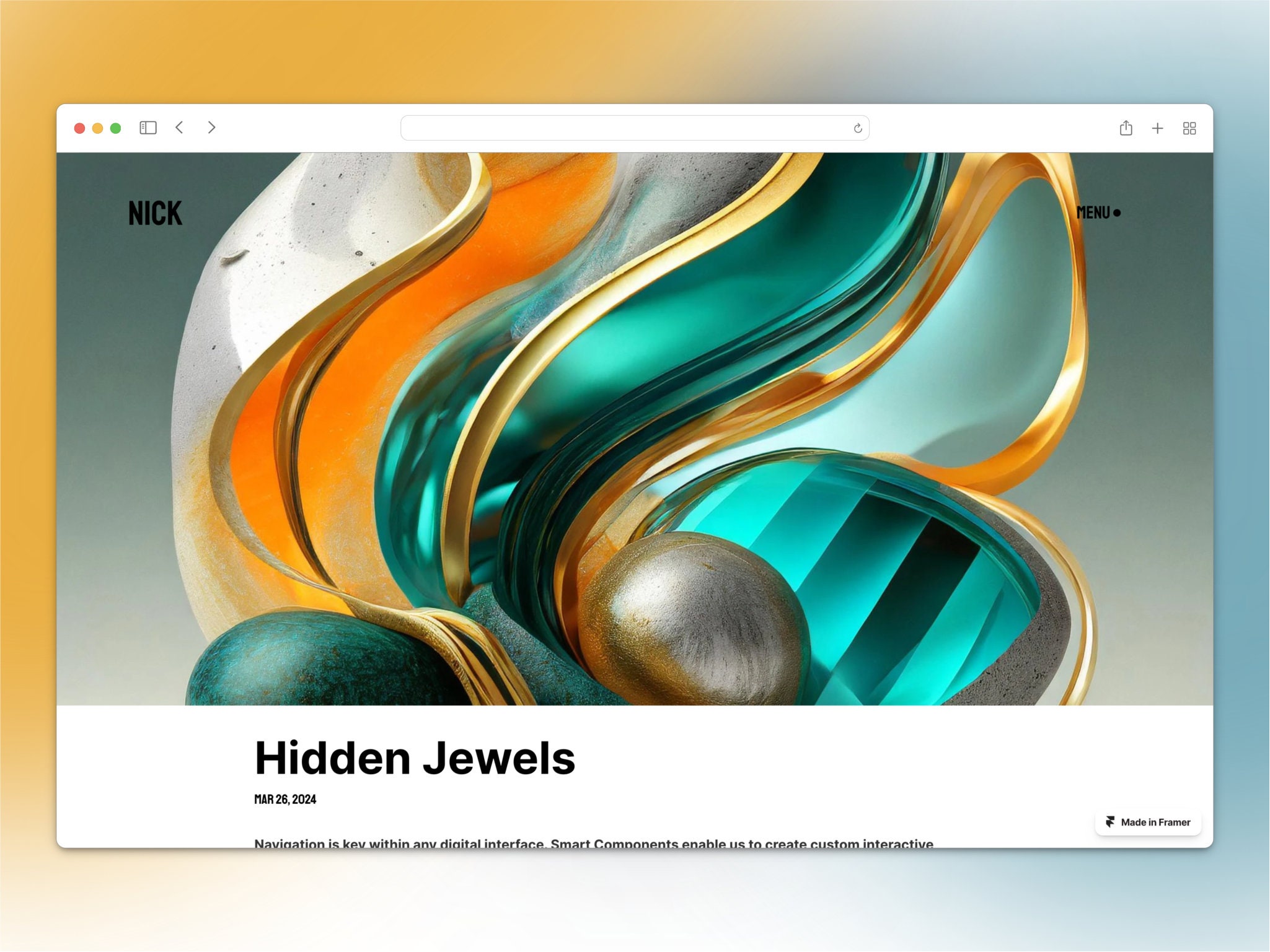 NICK Portfolio Template Made in Framer - Etsy