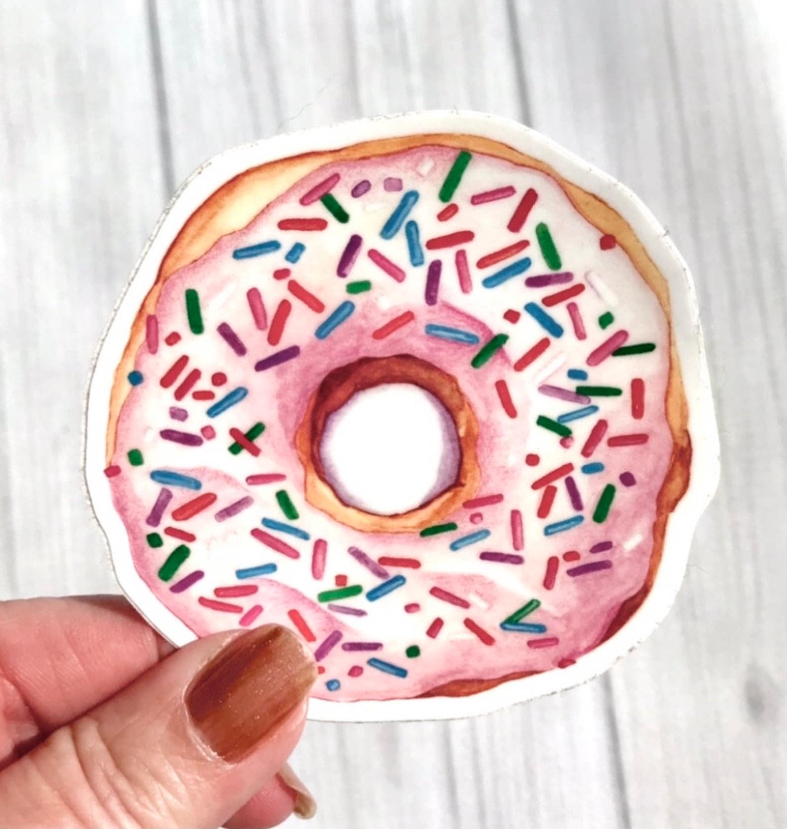 Pink Frosted Sprinkles Donut Retro Vinyl Sticker - Etsy