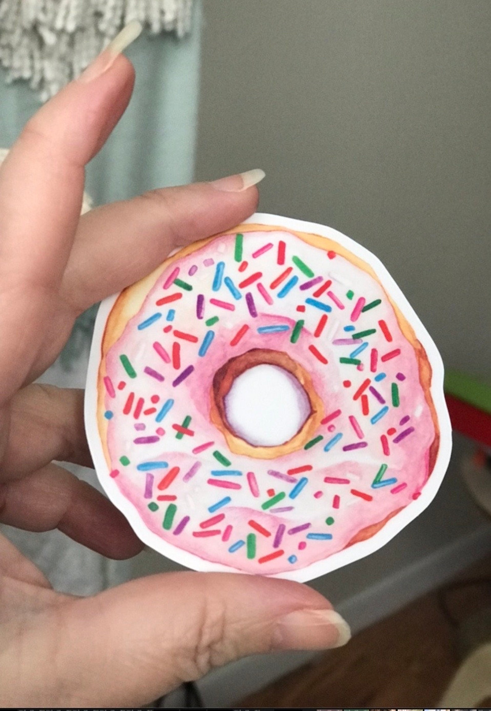 Pink Frosted Sprinkles Donut Retro Vinyl Sticker - Etsy