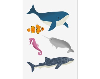 Sea Life Poster - Etsy