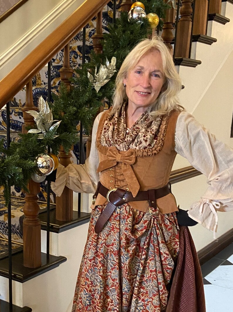 Boned Custom Bodice Reversible Corset Lacing Vest Colonial - Etsy