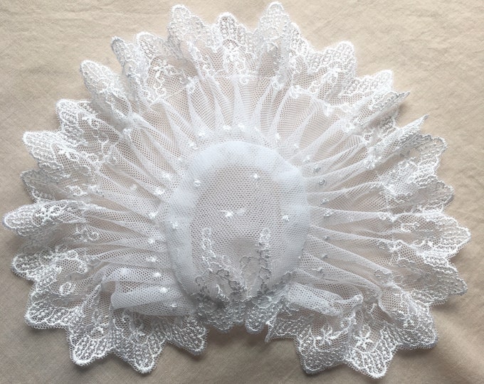 Lace Pinner Cap 18th. Century Colonial Head Covering Prayer Pleated Cap ...