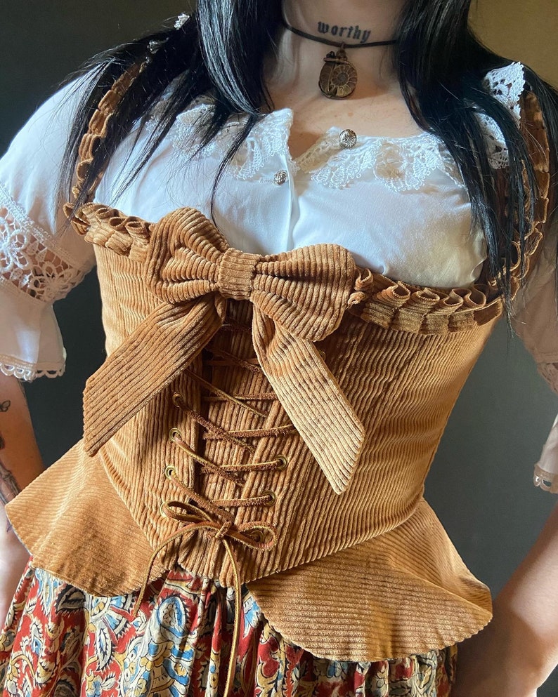 Boned Custom Bodice Reversible Corset Lacing Vest Colonial - Etsy