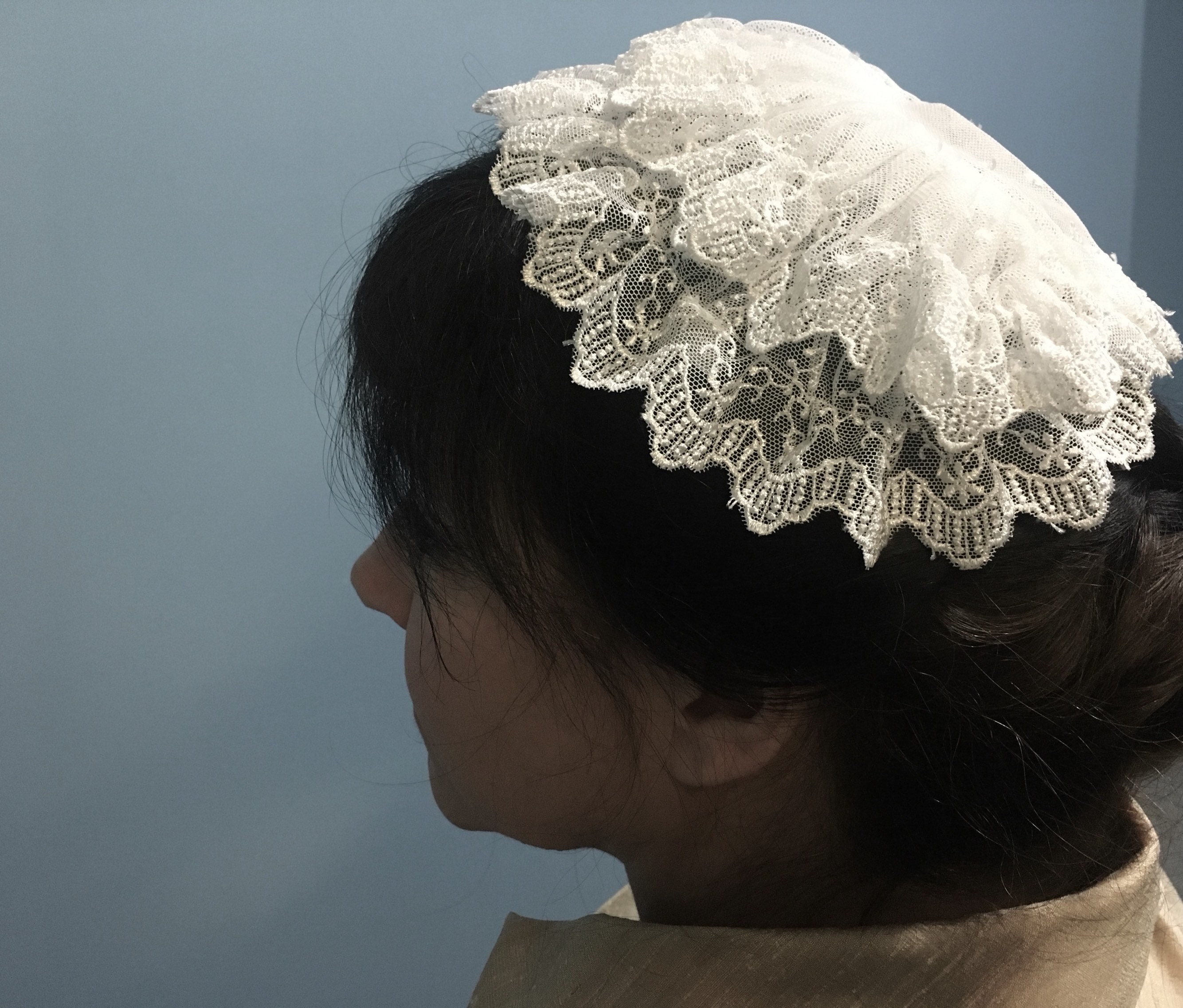 Lace Pinner Cap 18th. Century Colonial Head Covering Prayer | Etsy