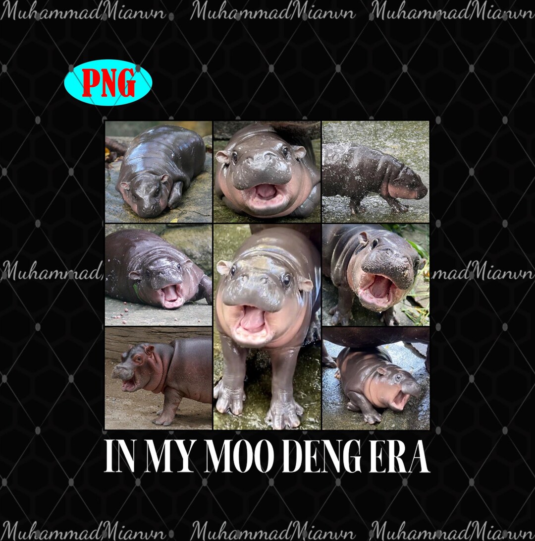 Moo Deng Eras Png, Moo Deng Merch Png, Moo Deng Gift Png, Baby Hippo ...