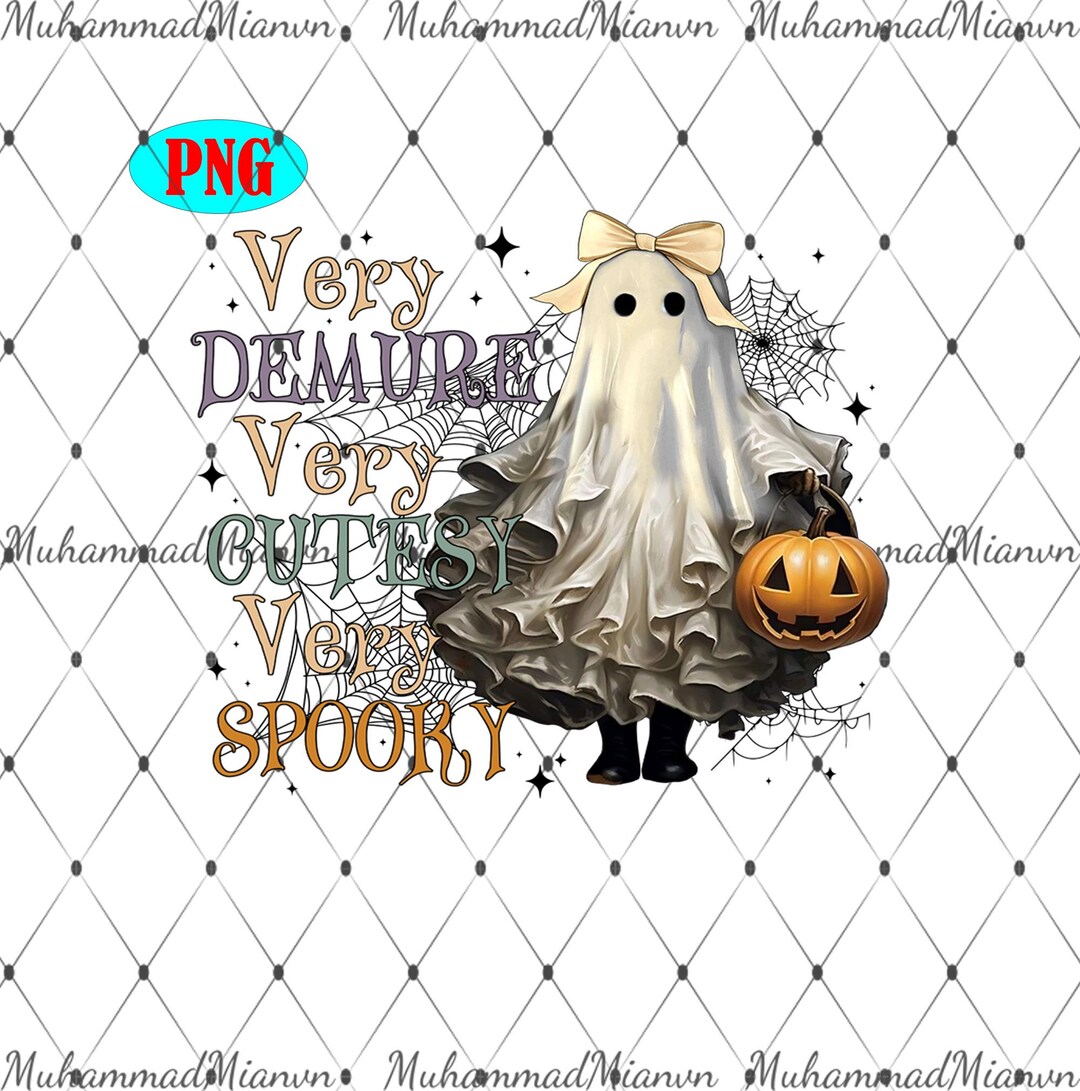 Very Demure Very Cutesy Very Spooky PNG , Ghost Lady Png, Halloween Png ...