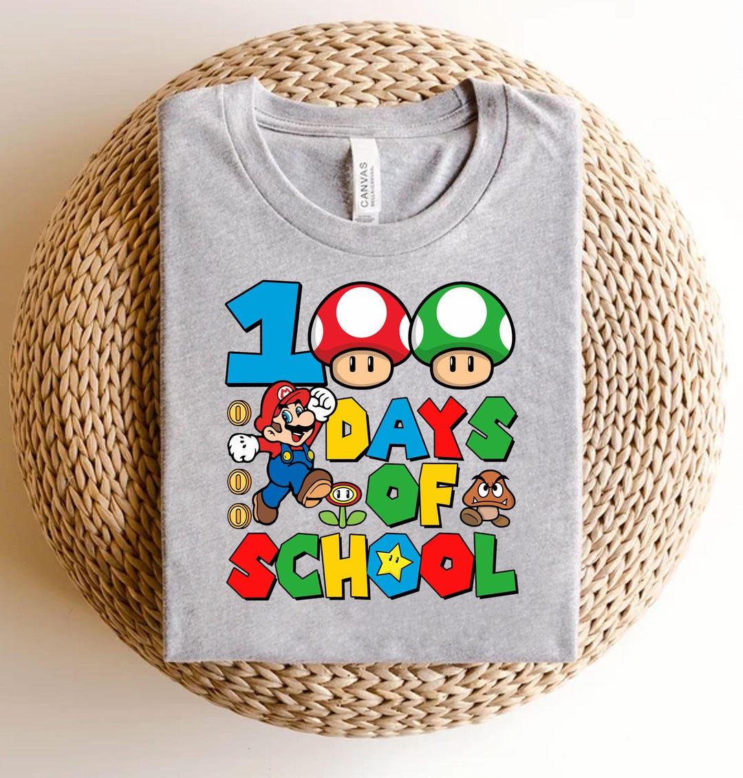 100 Day of School Shirt, Mario Shirt, Mario 100 Days of School Shirt ...