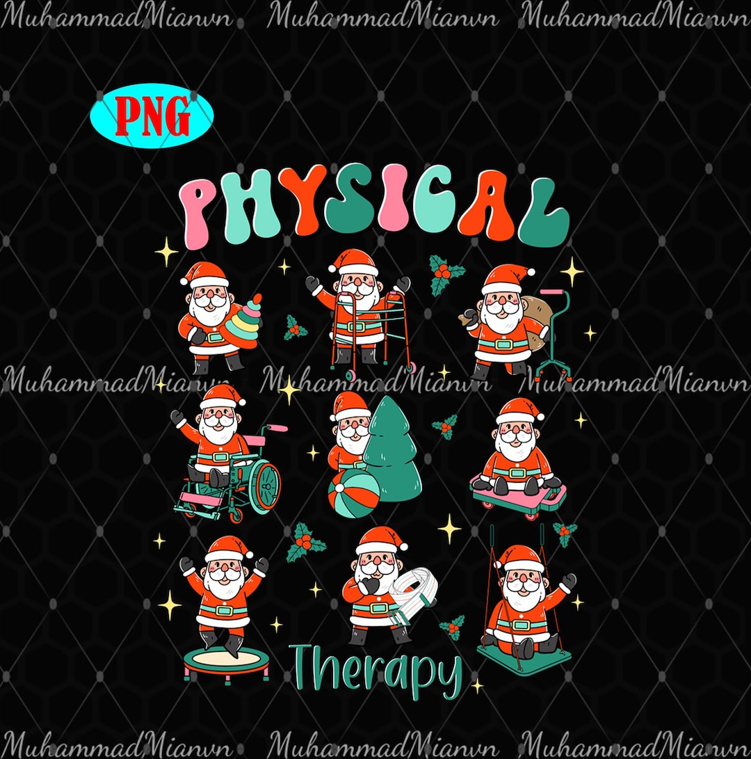 Physical Therapy Santa Christmas Png, Therapy Christmas Png, Christmas ...