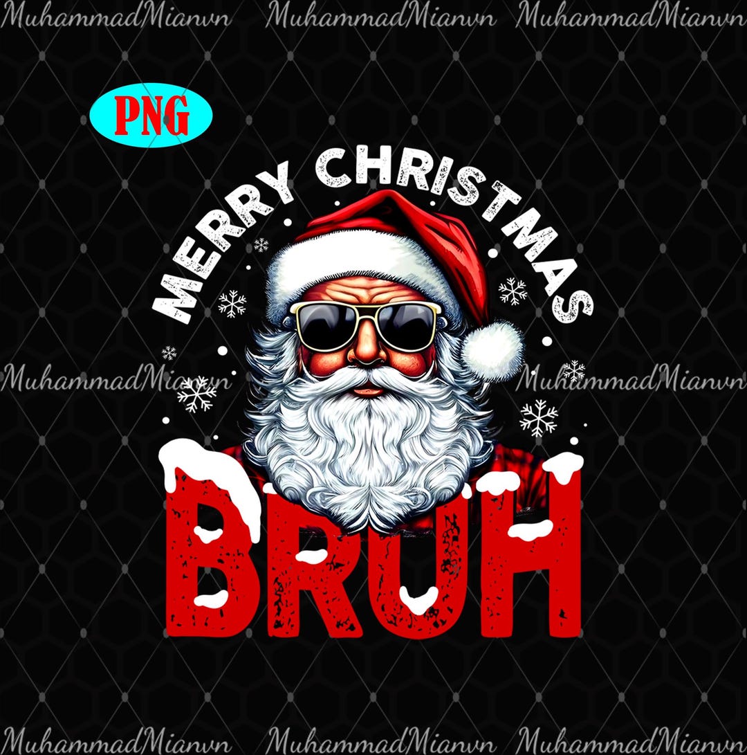 Merry Christmas Bruh Png, Santa Bruh, Checkerboard Retro Boy Christmas ...