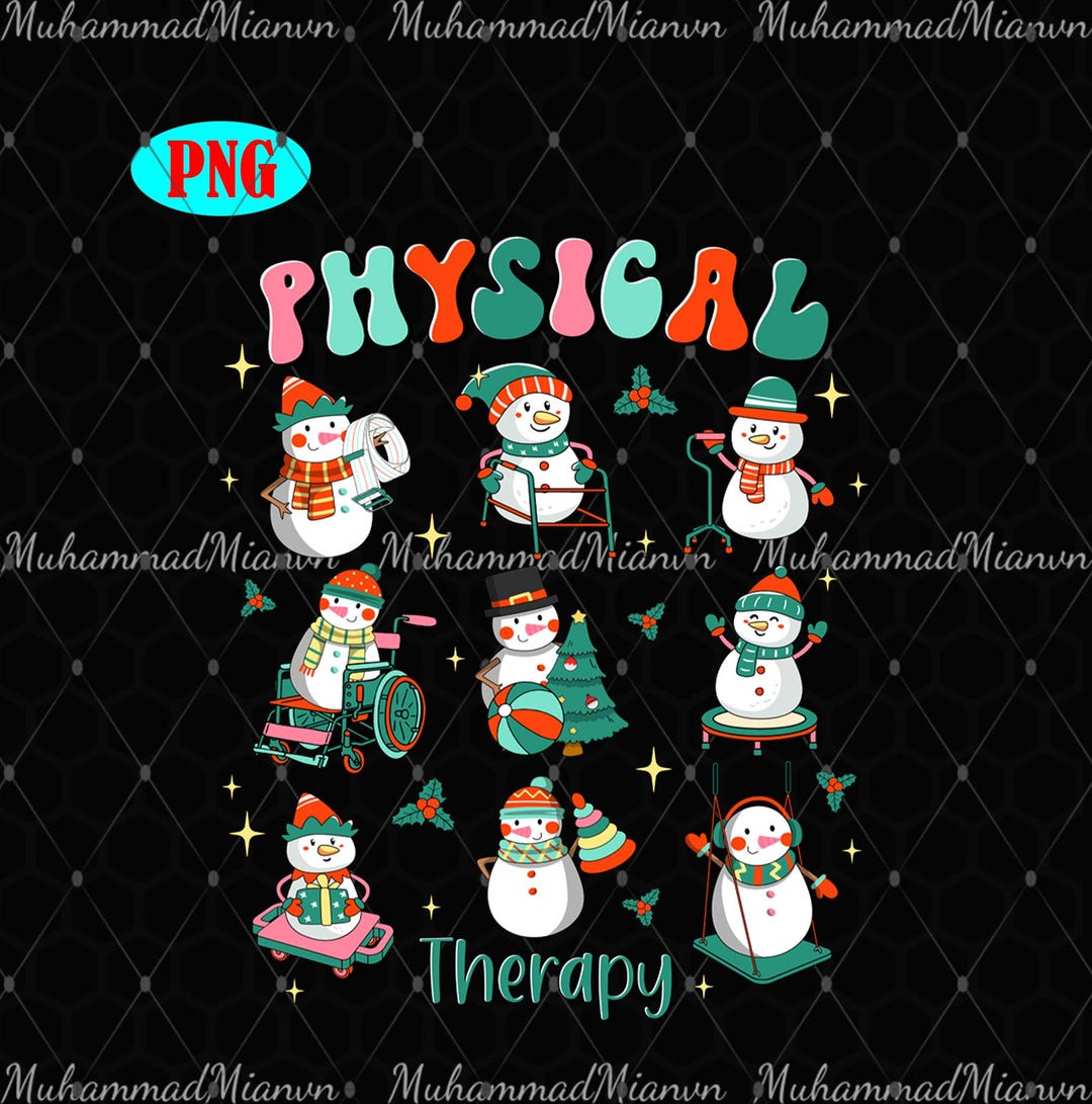 Physical Therapy Snowman Christmas Png, Therapy Christmas Png ...