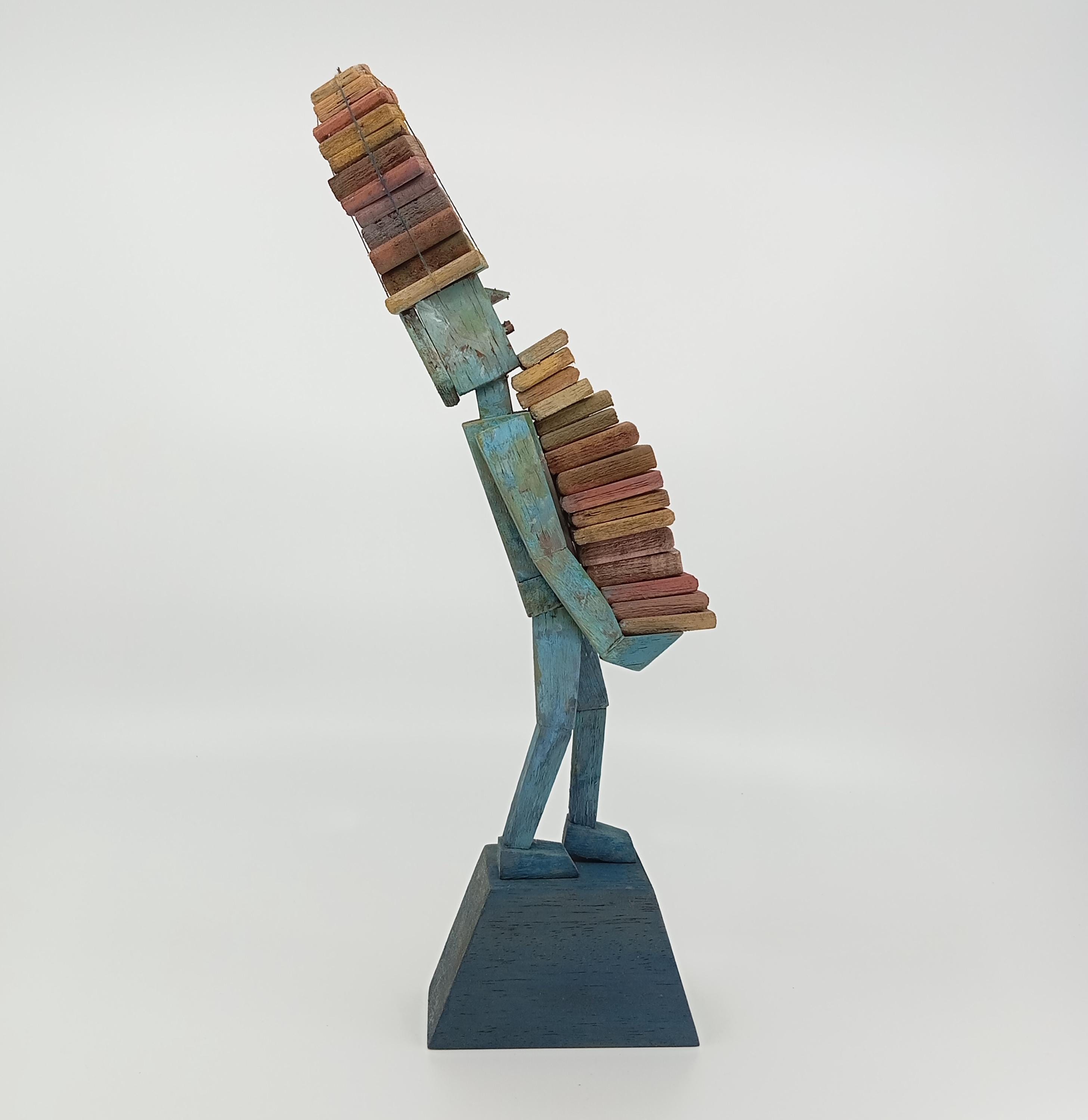 Minimalist Wooden Reading Figure, Art Deco Decoration in Living Room ...