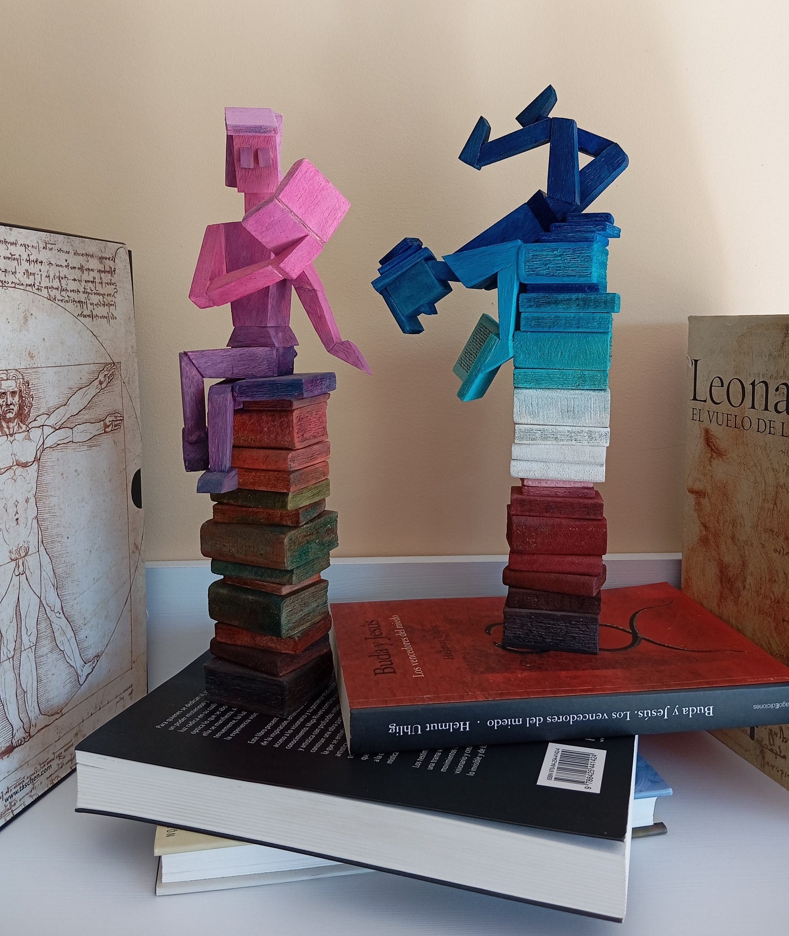 Reader Wooden Sculpture. Original Artwork. Artistic Decoration ...