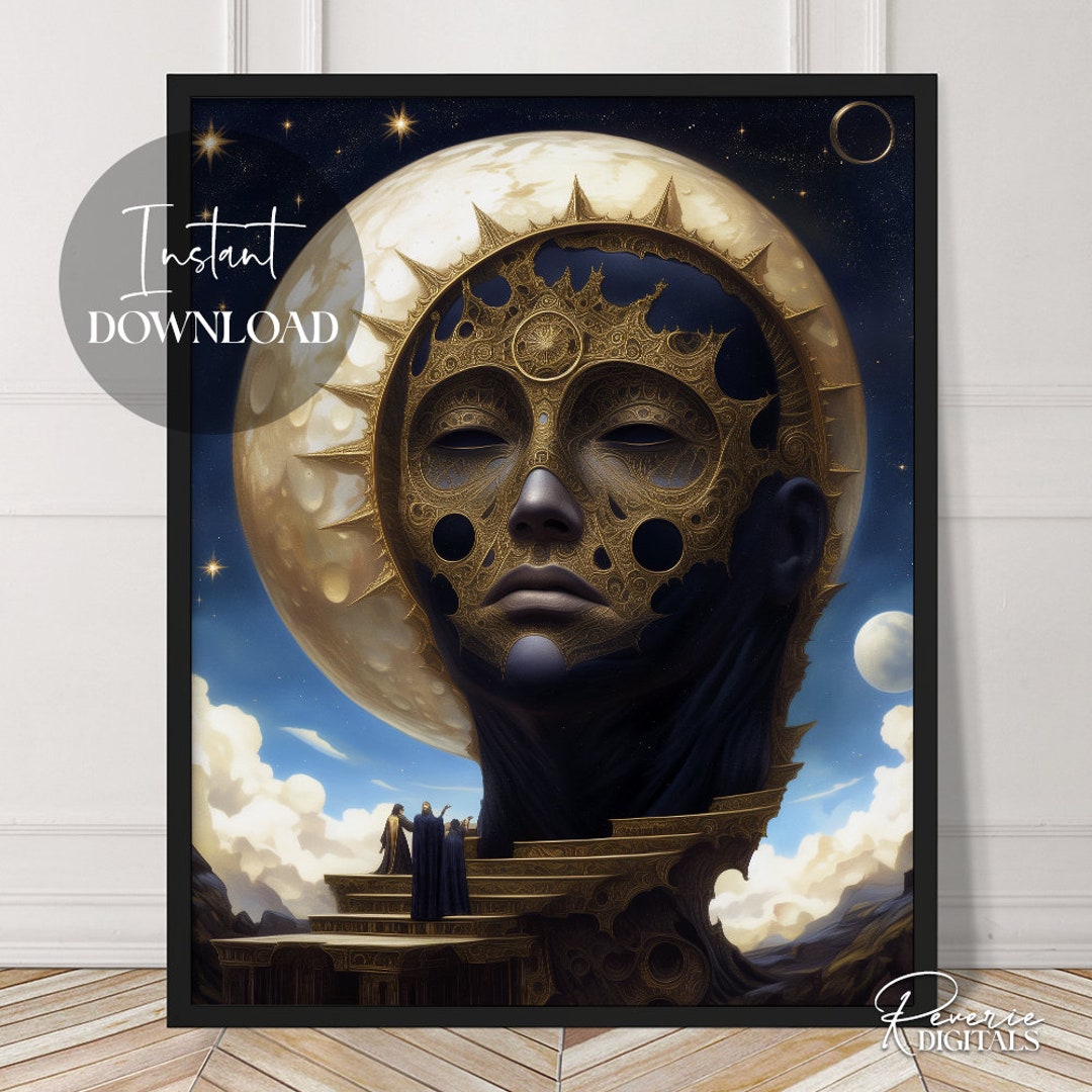 Giant Moon God Surreal Art Surrealism Strange Weird Visionary Trippy ...