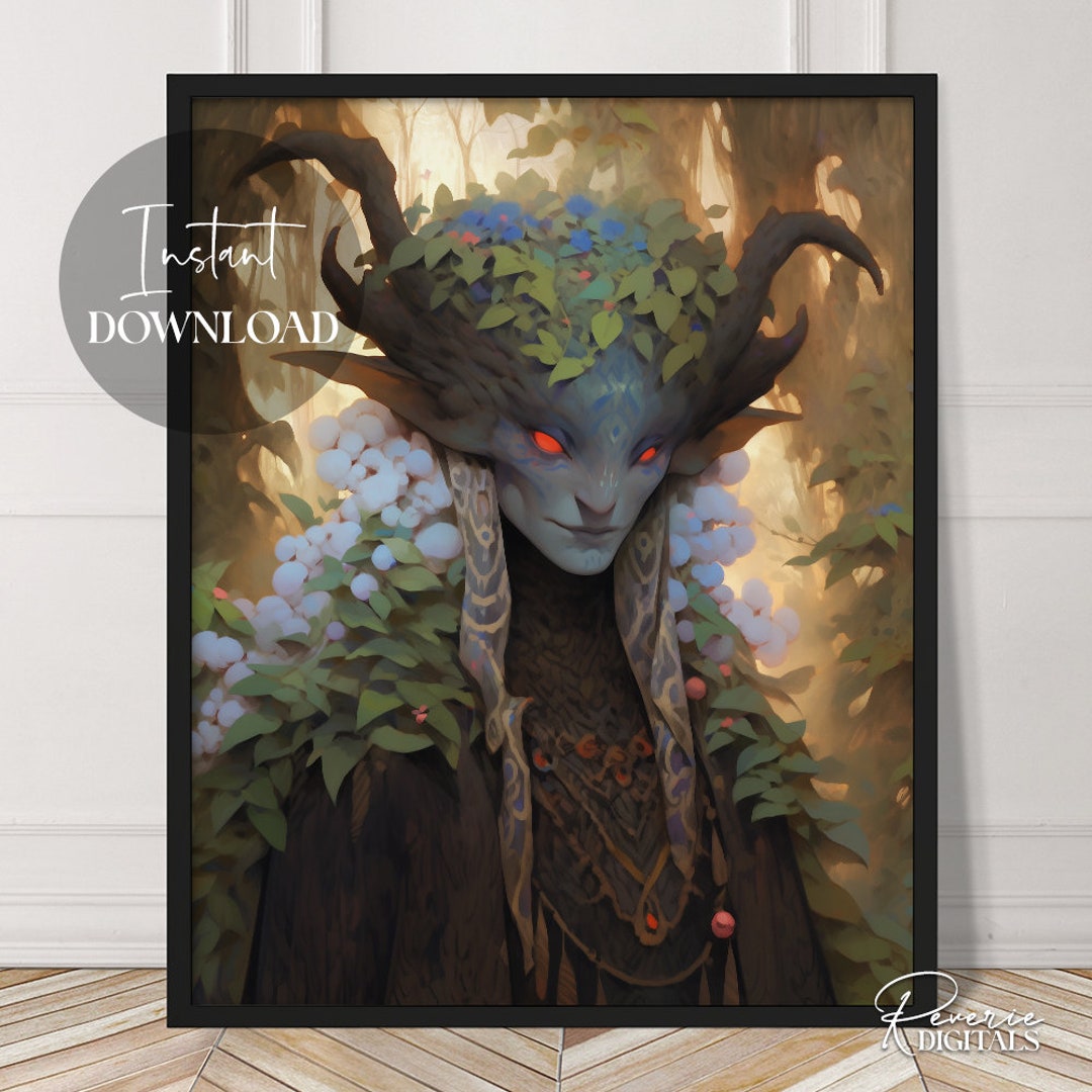 Elven Fae Forest Creature Fantasy Art Instant Download Whimsical ...